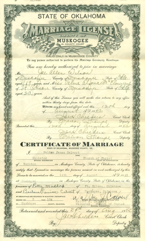 Oklahoma Marriage License 2017